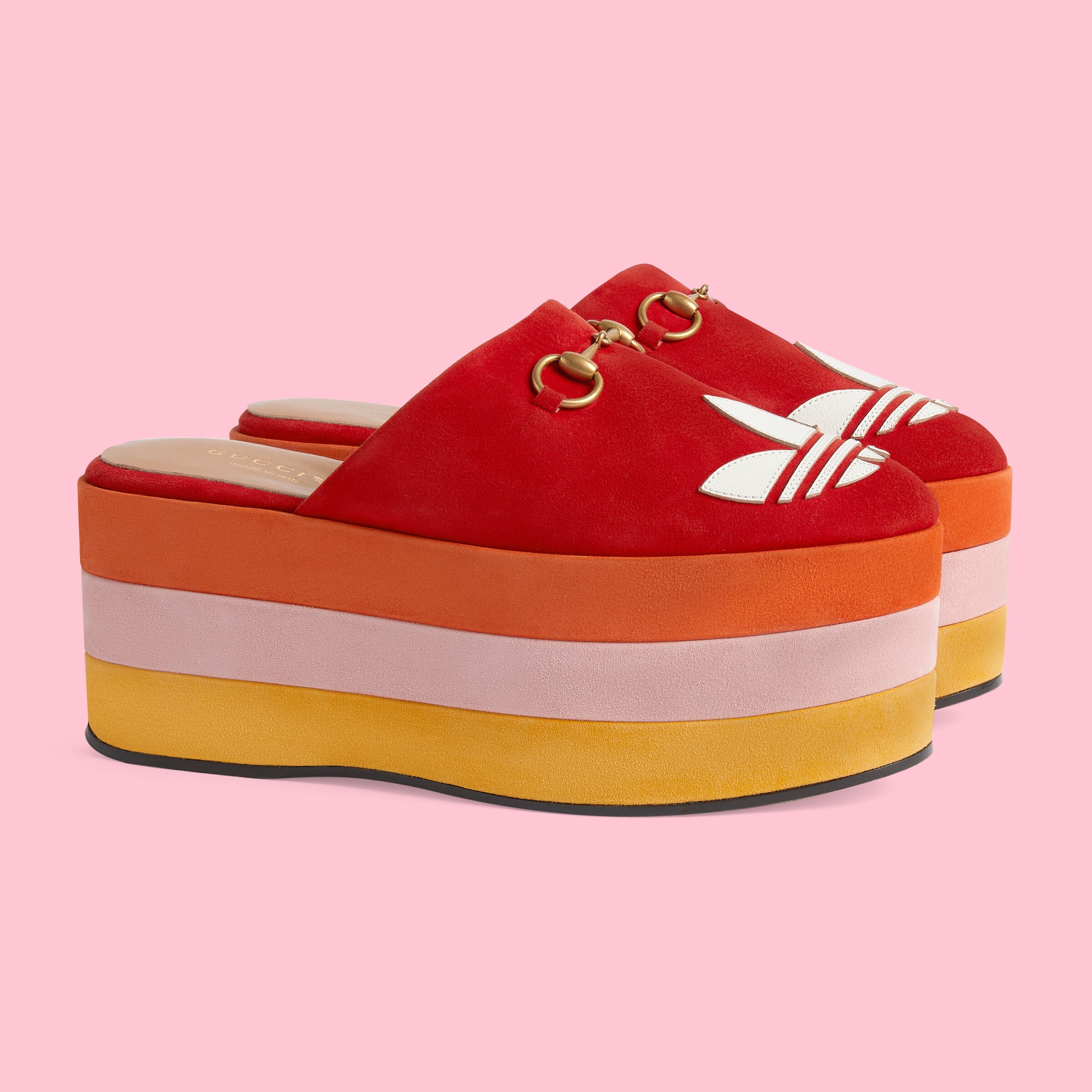 Adidas X Gucci Women S GG Platform Sandal In Red Suede GUCCI Canada