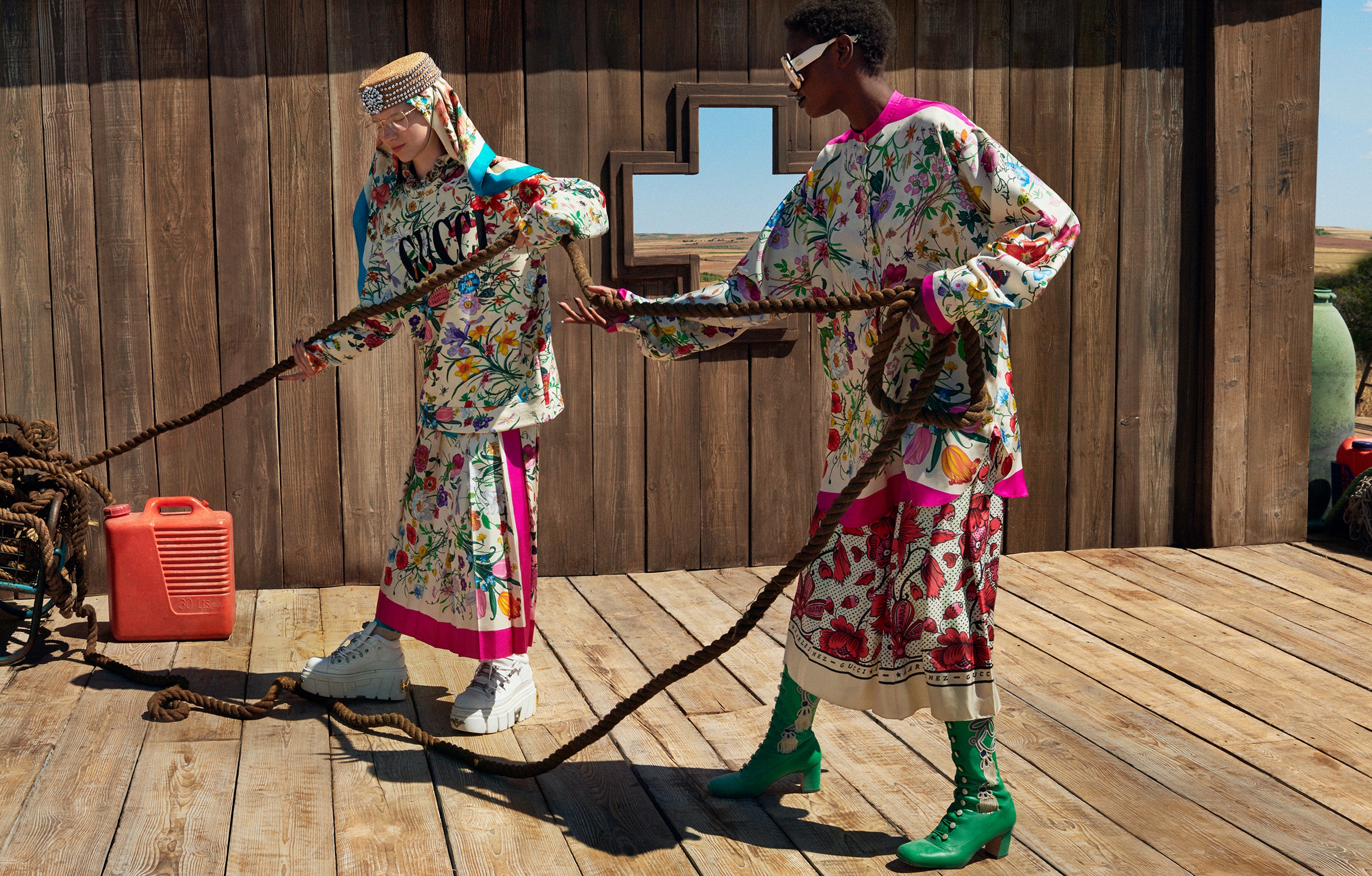 Electric tones modernize one of Gucci’s most historical floral prints ...