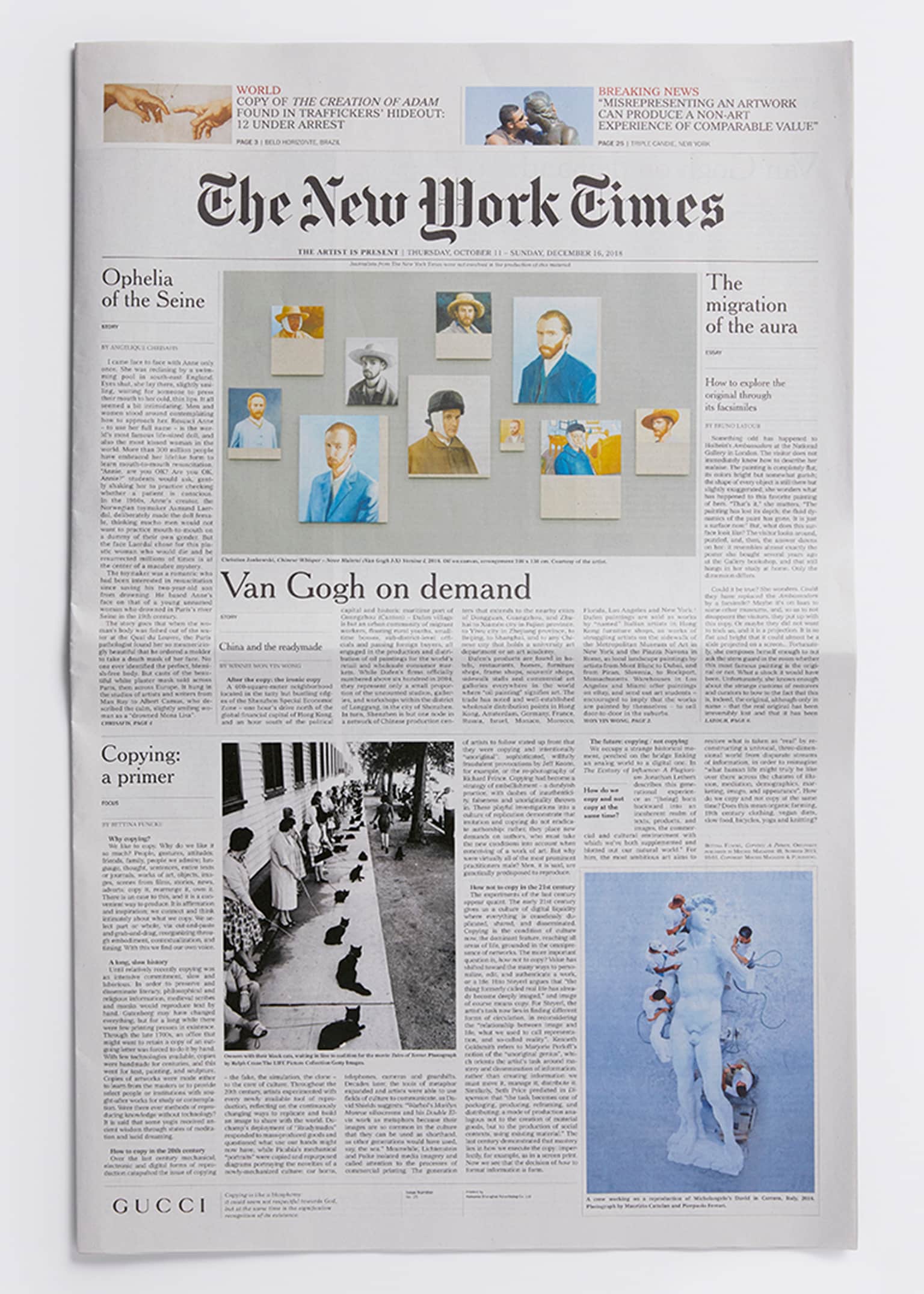Recreated as a daily edition of a newspaper, ‘The New Work Times’ is ...