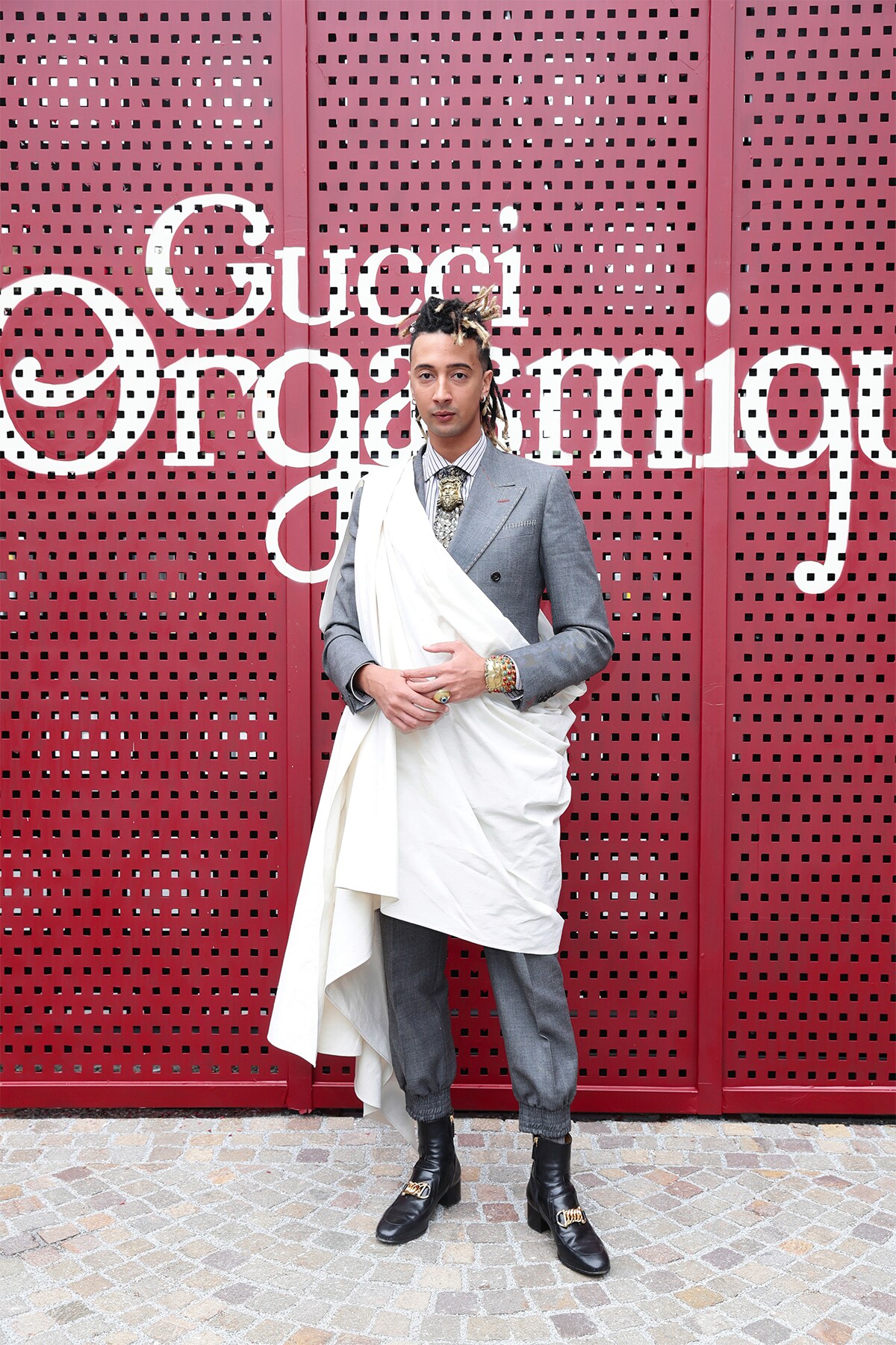 A gallery of guests attending the Spring Summer 2020 show in Milan ...