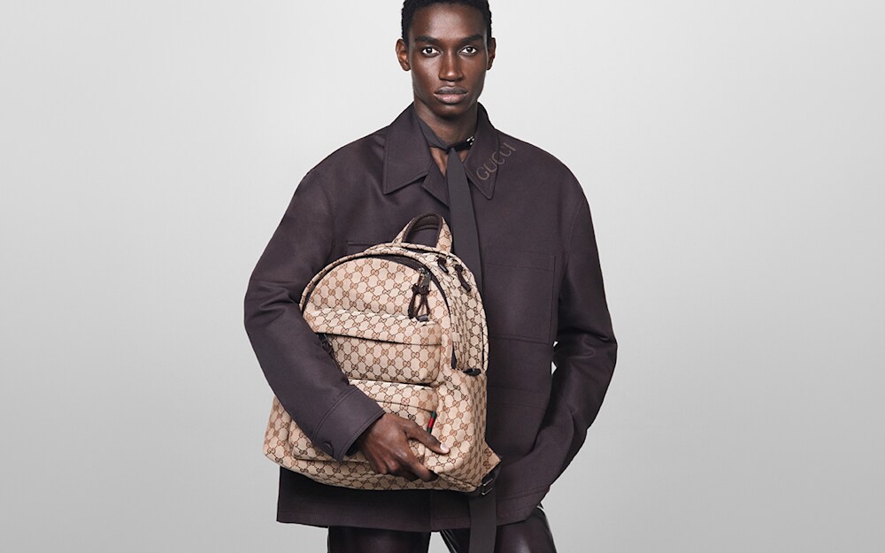 Brown / Beige GG Jacquard Wool Silk Scarf | GUCCI® SG