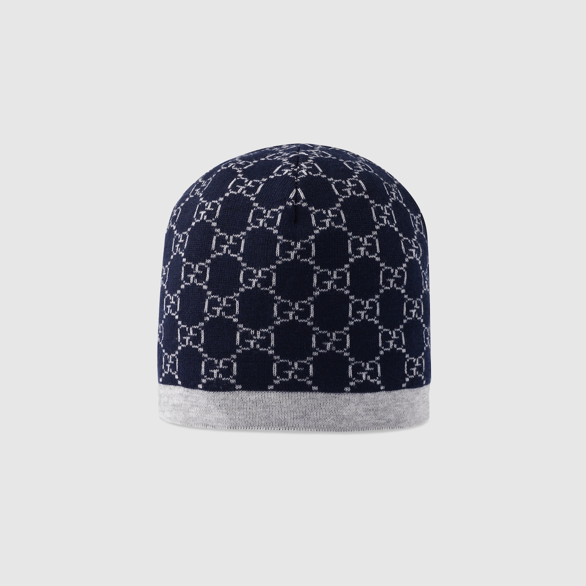 Cappello in lana con motivo GG in GG blu navy | GUCCI® Italia