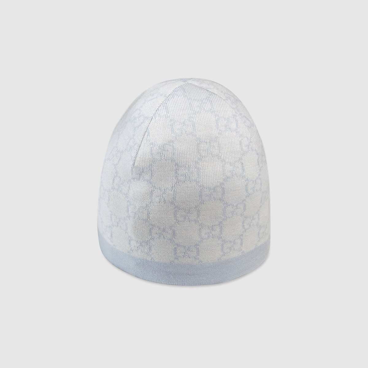 Baby GG pattern wool hat in light blue GG wool | GUCCI® US