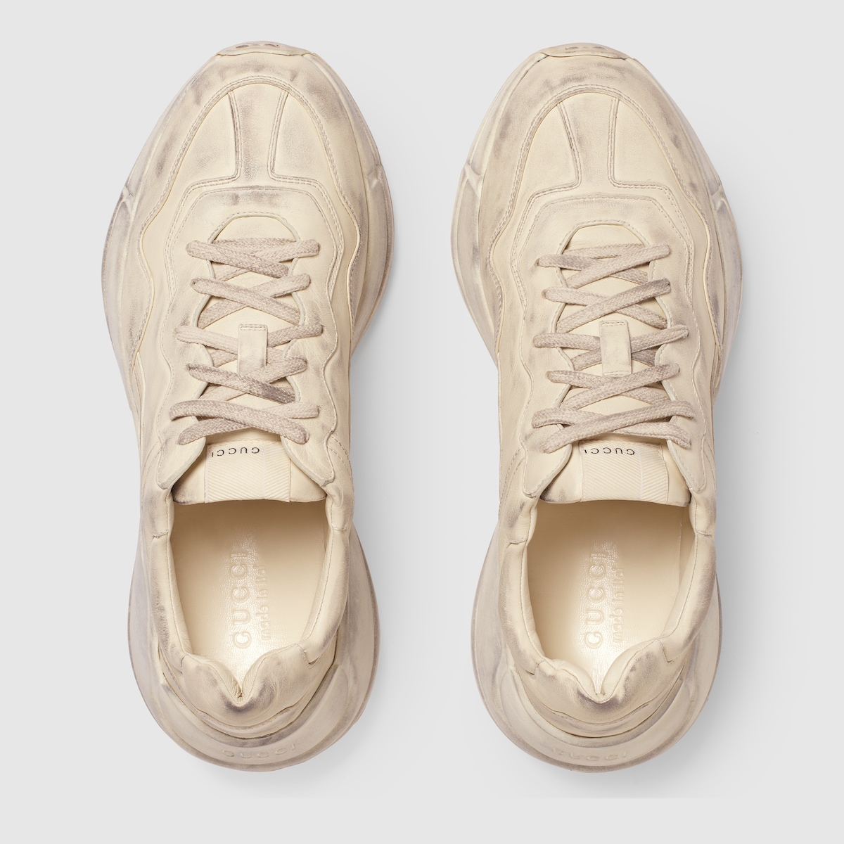 ivory leather Rhyton leather sneaker | GUCCI® UK