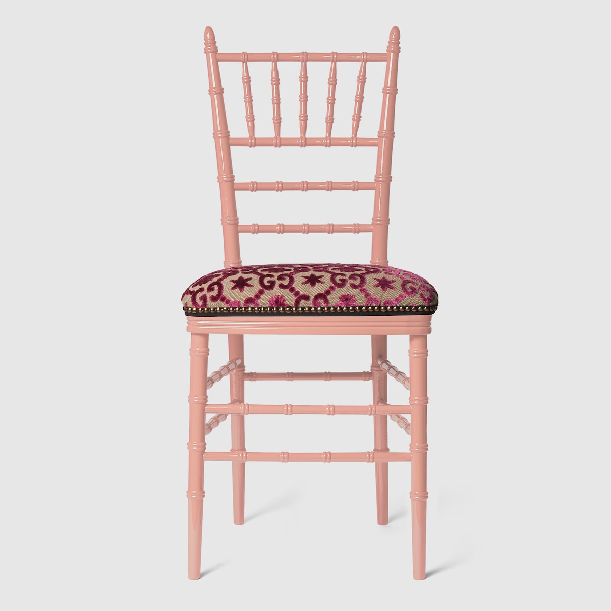 Pink Wood Chiavari Chair With GG Jacquard | GUCCI® Australia