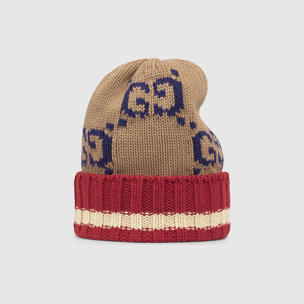Bonnet en coton GG en coton beige | GUCCI® FR