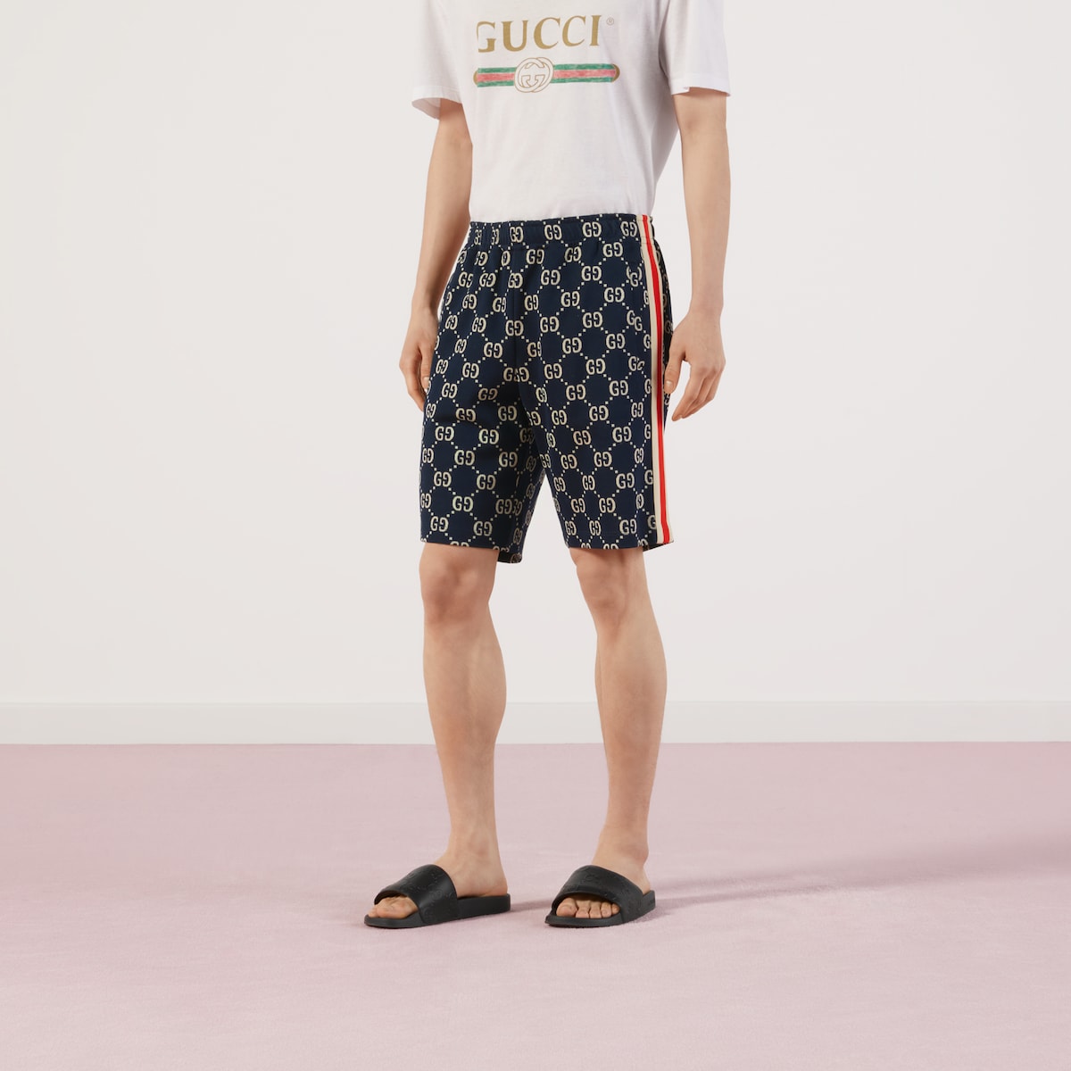 Blue / Ivory GG Jacquard Shorts | GUCCI® Australia
