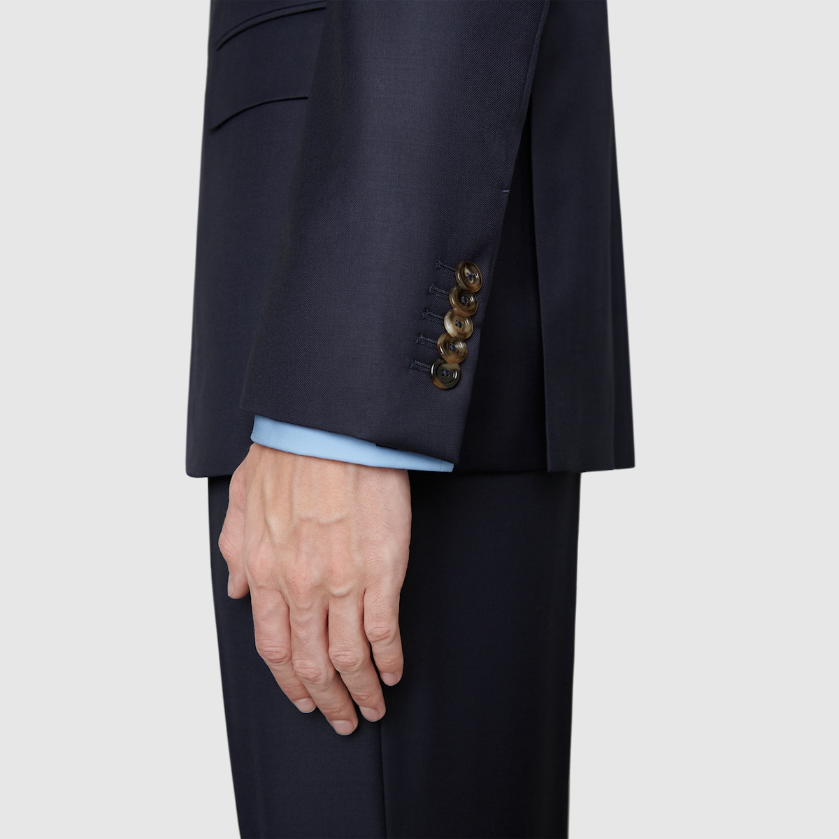 Straight fit wool suit in blue wool | GUCCI® UK