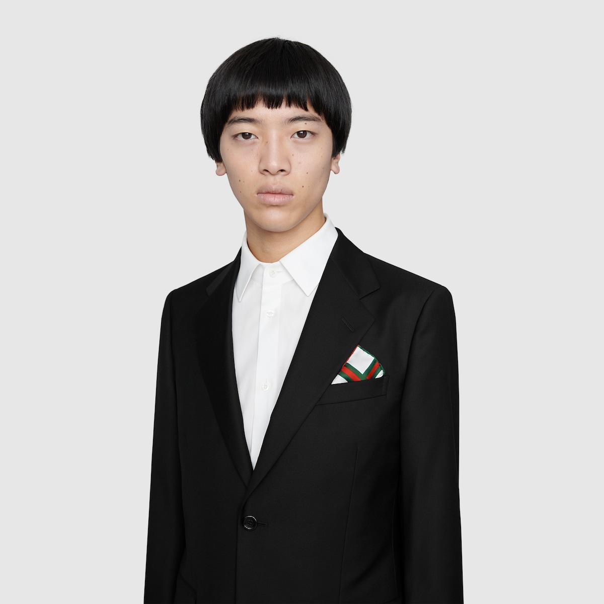 White Silk Bee Pattern Pocket Square | GUCCI® US