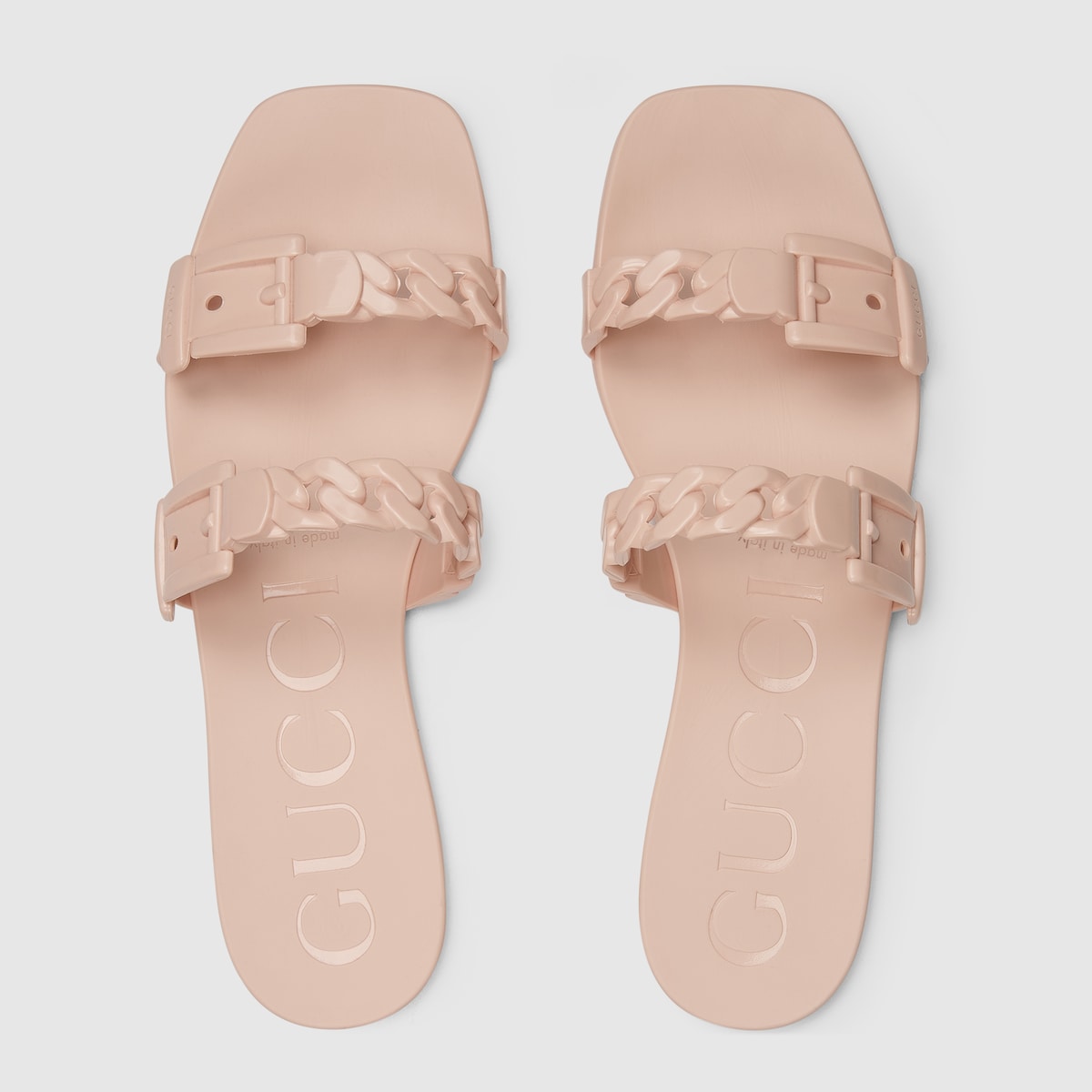 Mules en caoutchouc pour femme en caoutchouc rose clair | GUCCI® FR