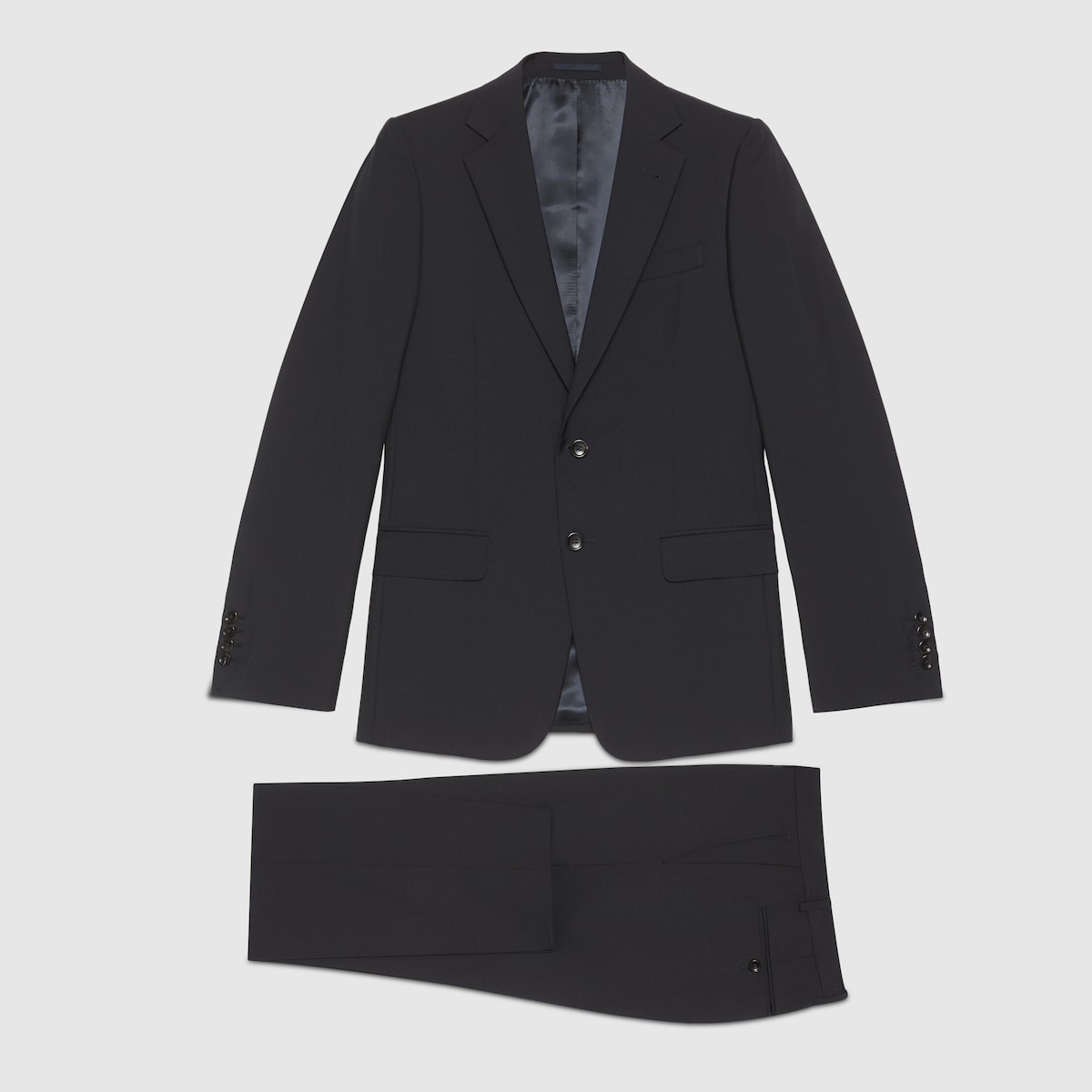 Slim fit wool mohair suit in dark blue | GUCCI® US