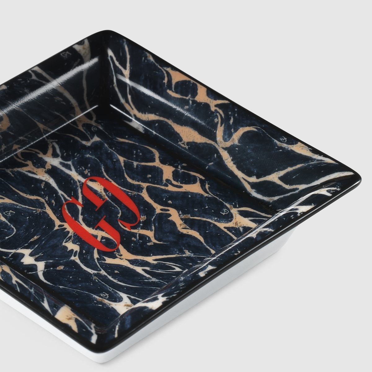 Gucci Marble Square Trinket Tray In Black Richard Ginori Porcelain ...