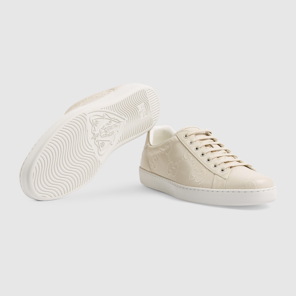 Men's Ace GG embossed sneaker in white leather | GUCCI® Australia
