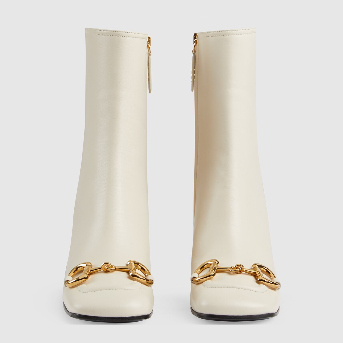 Women's mid-heel ankle boot with Horsebit in white leather | GUCCI® PL