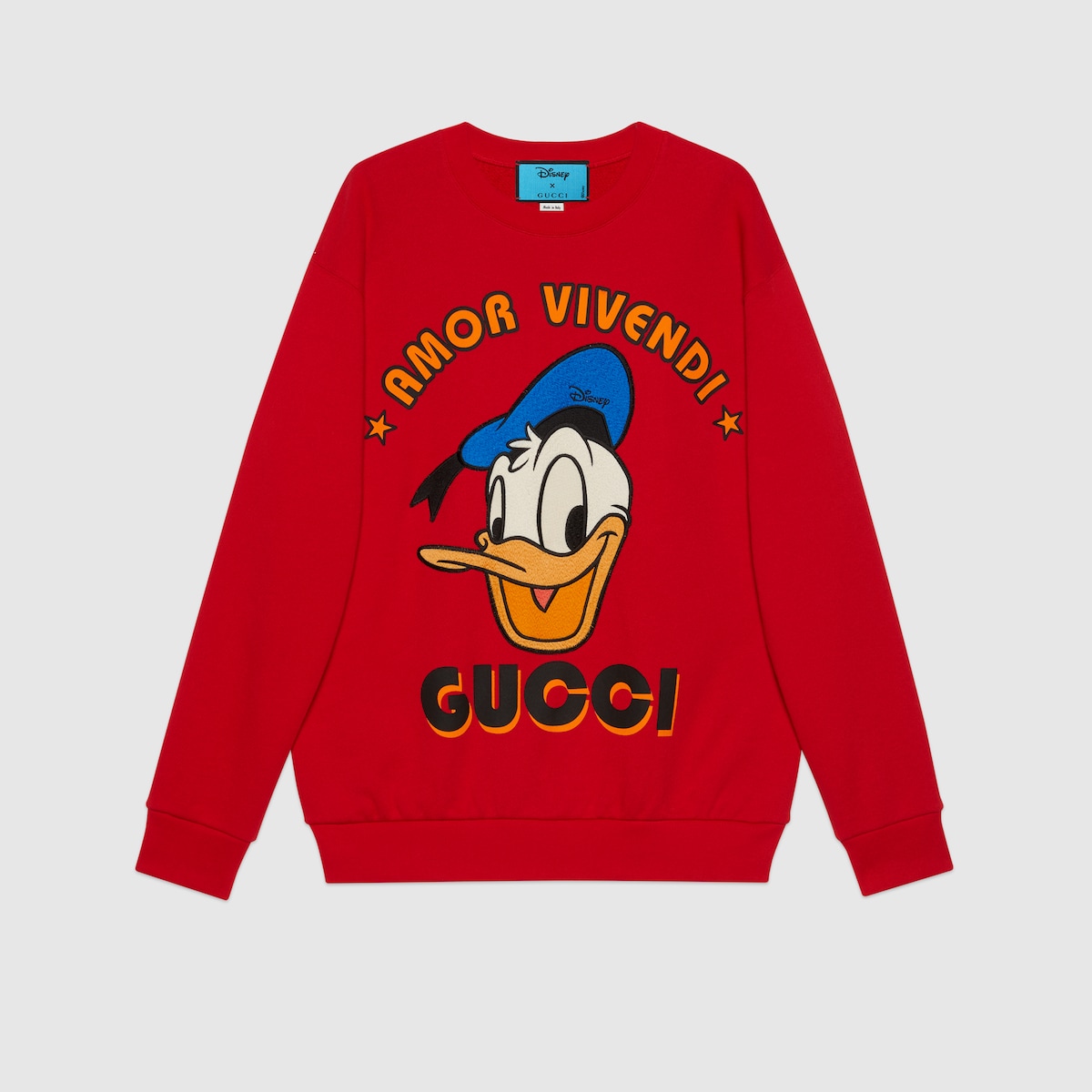 Disney x Gucci Donald Duck sweatshirt in red | GUCCI® RO