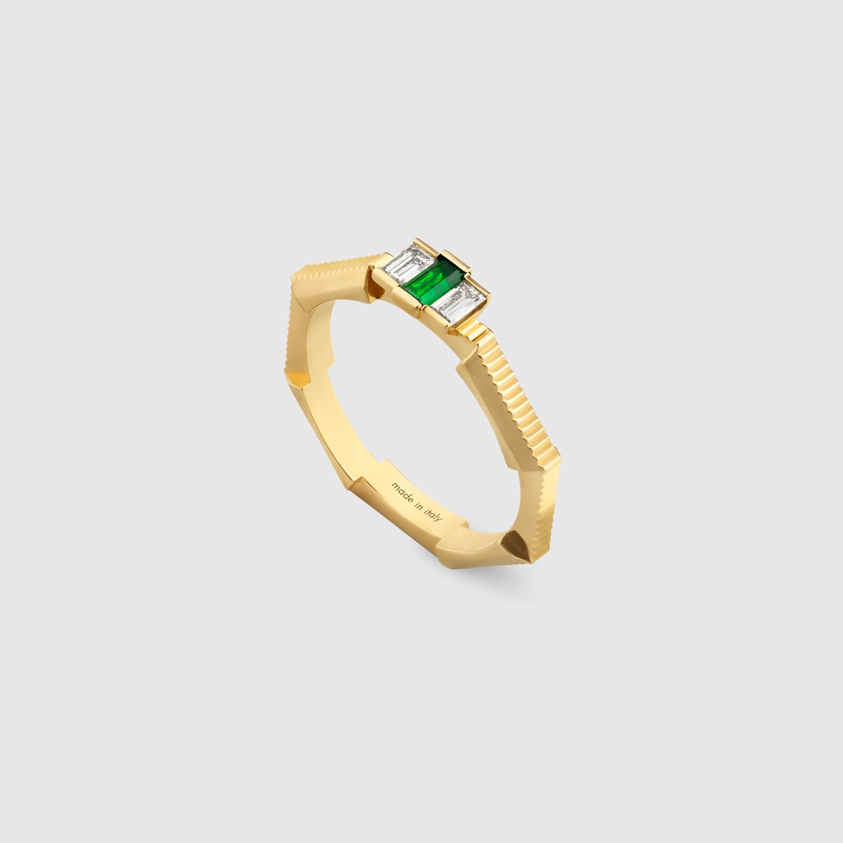 Gucci Link to Love tourmaline and diamond ring in 18k yellow gold ...