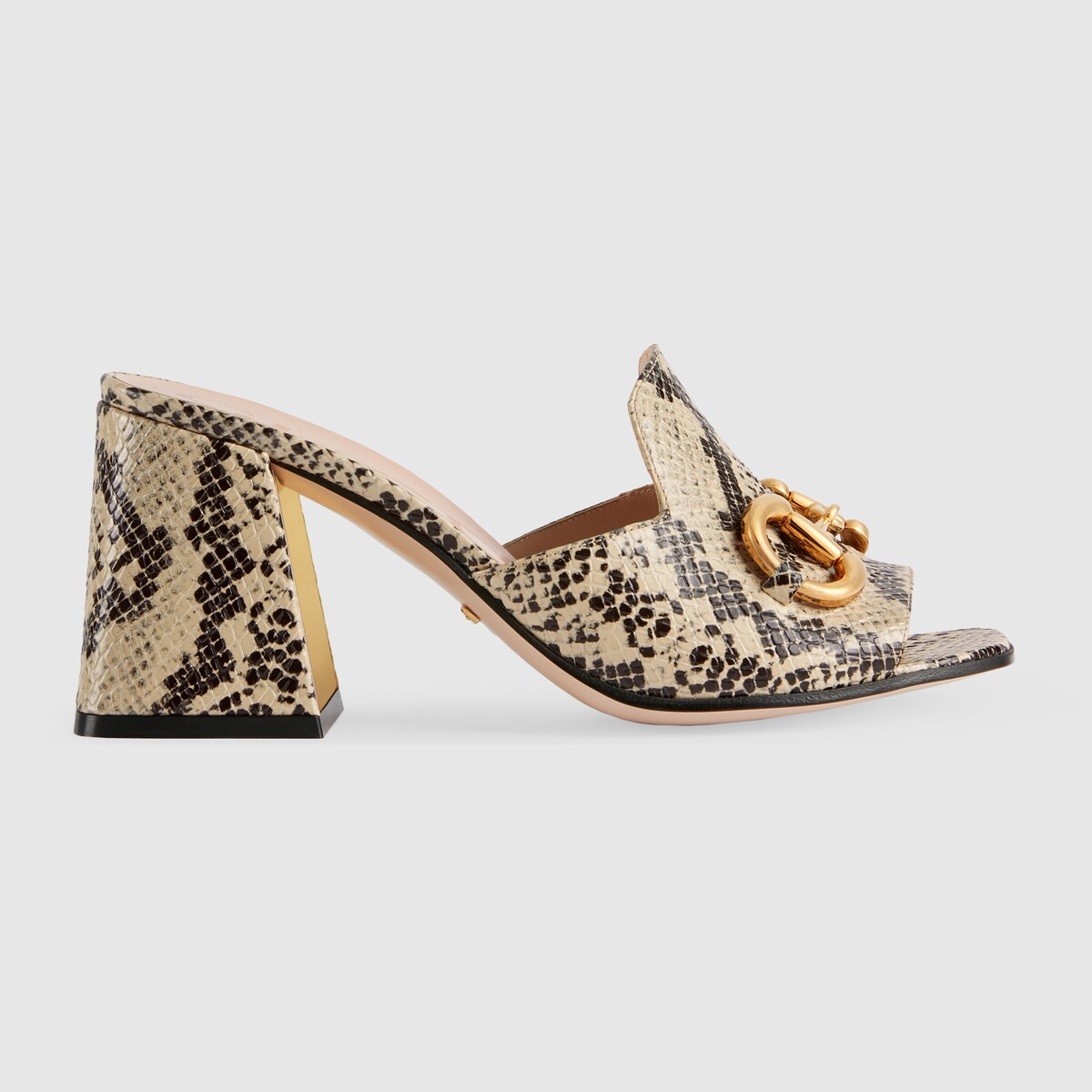 Women's python print sandal in beige leather | GUCCI® NZ