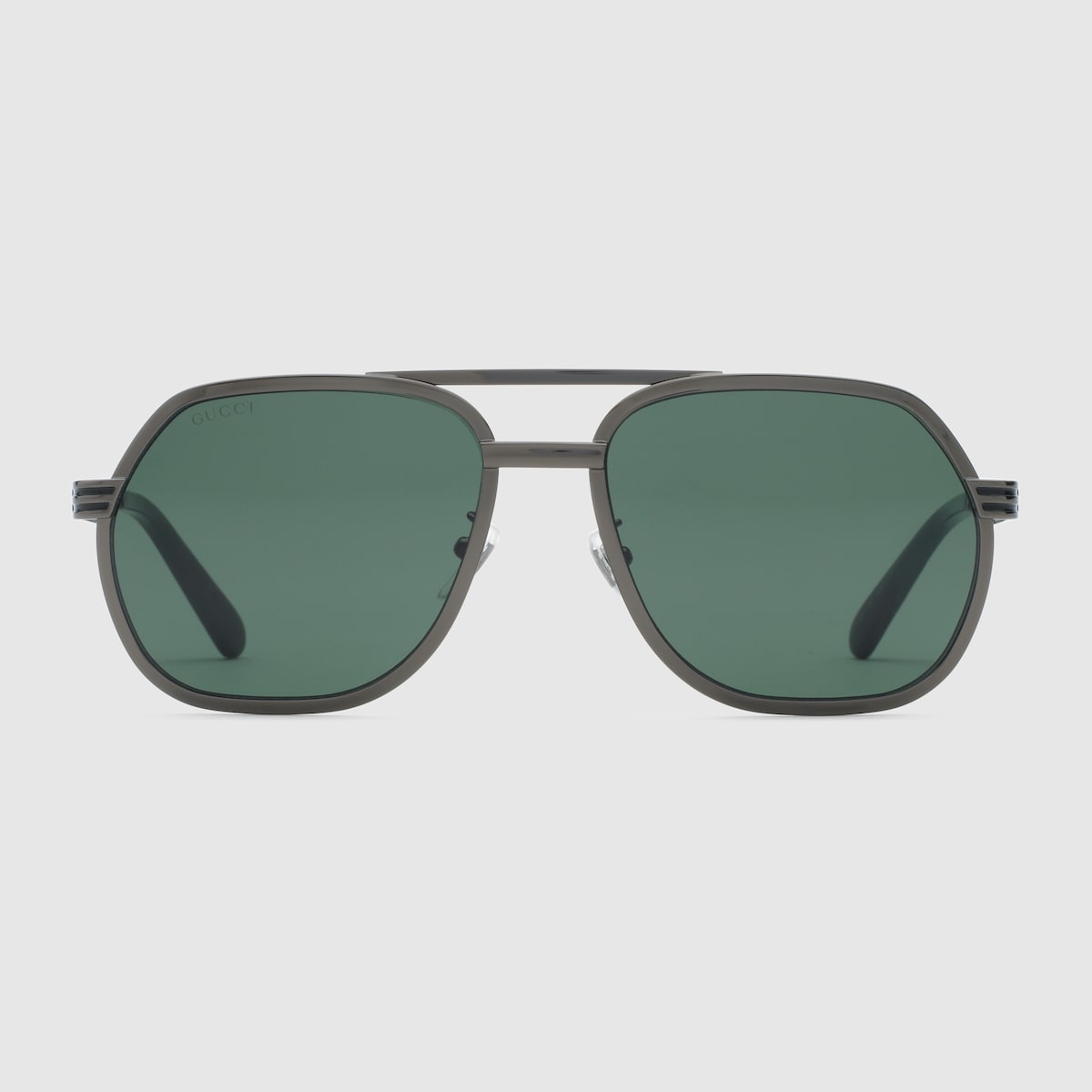 Navigator frame sunglasses in ruthenium metal | GUCCI® Australia