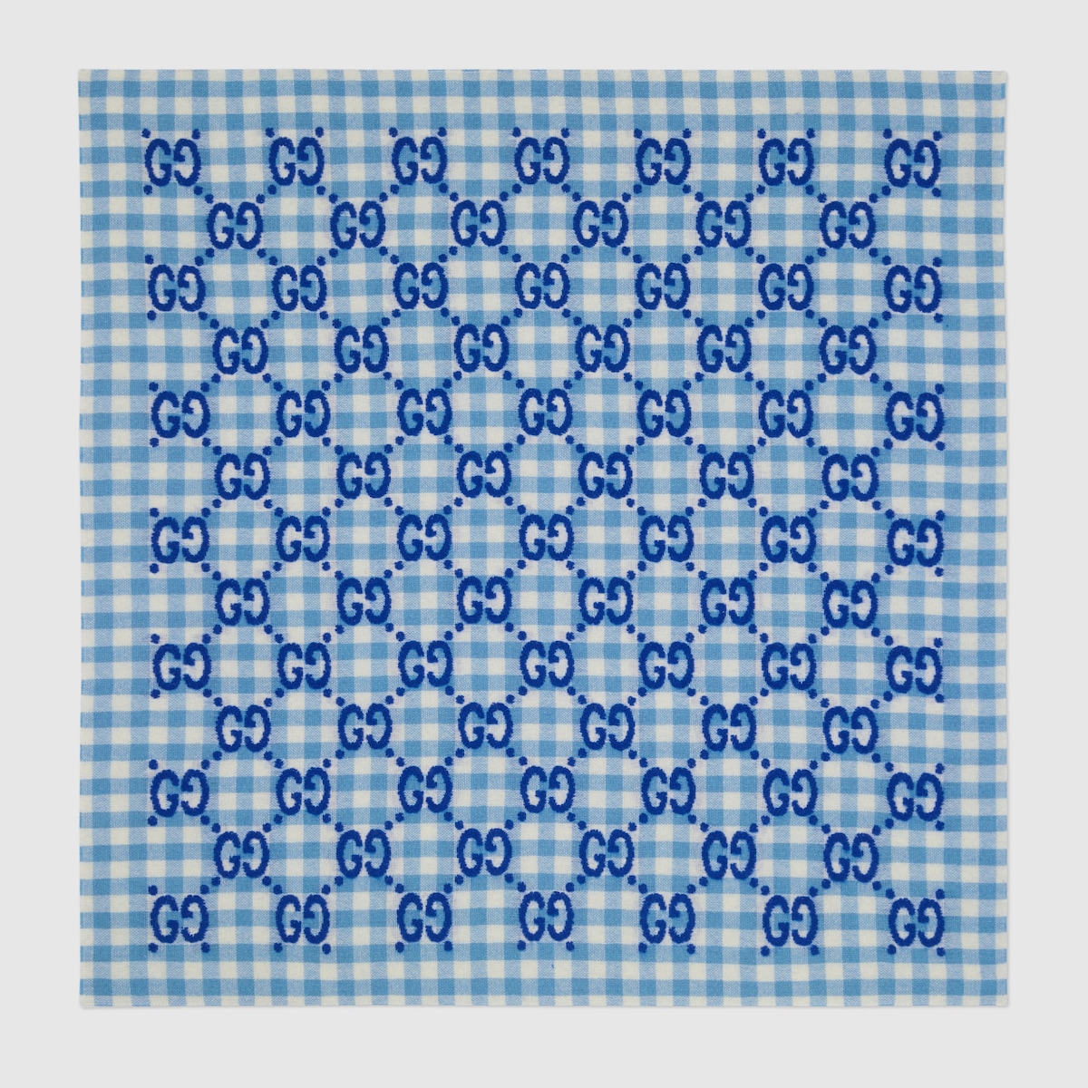 GG check wool blanket in blue and white | GUCCI® AE