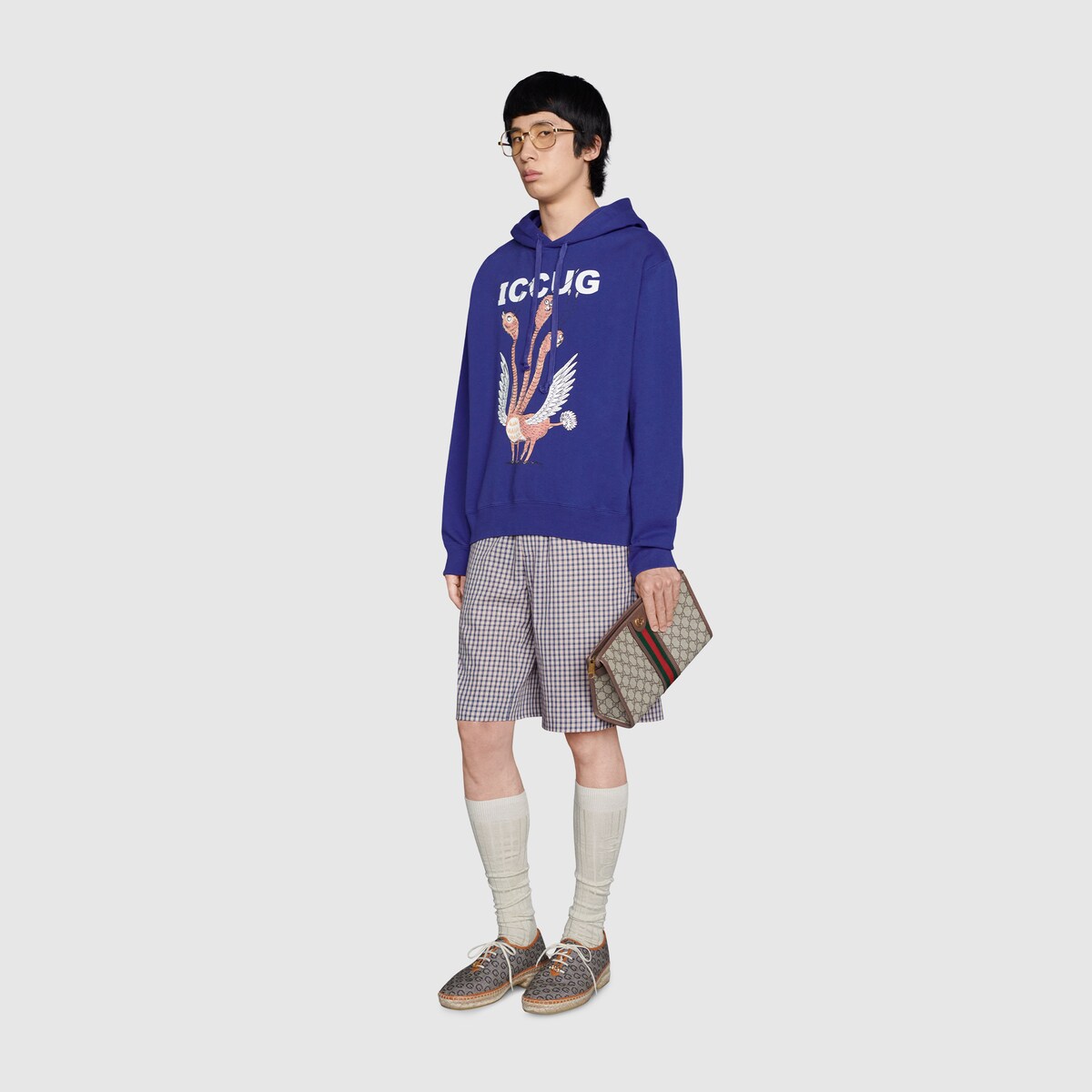 Online Exclusive Freya Hartas ICCUG print sweatshirt in blue | GUCCI® IE