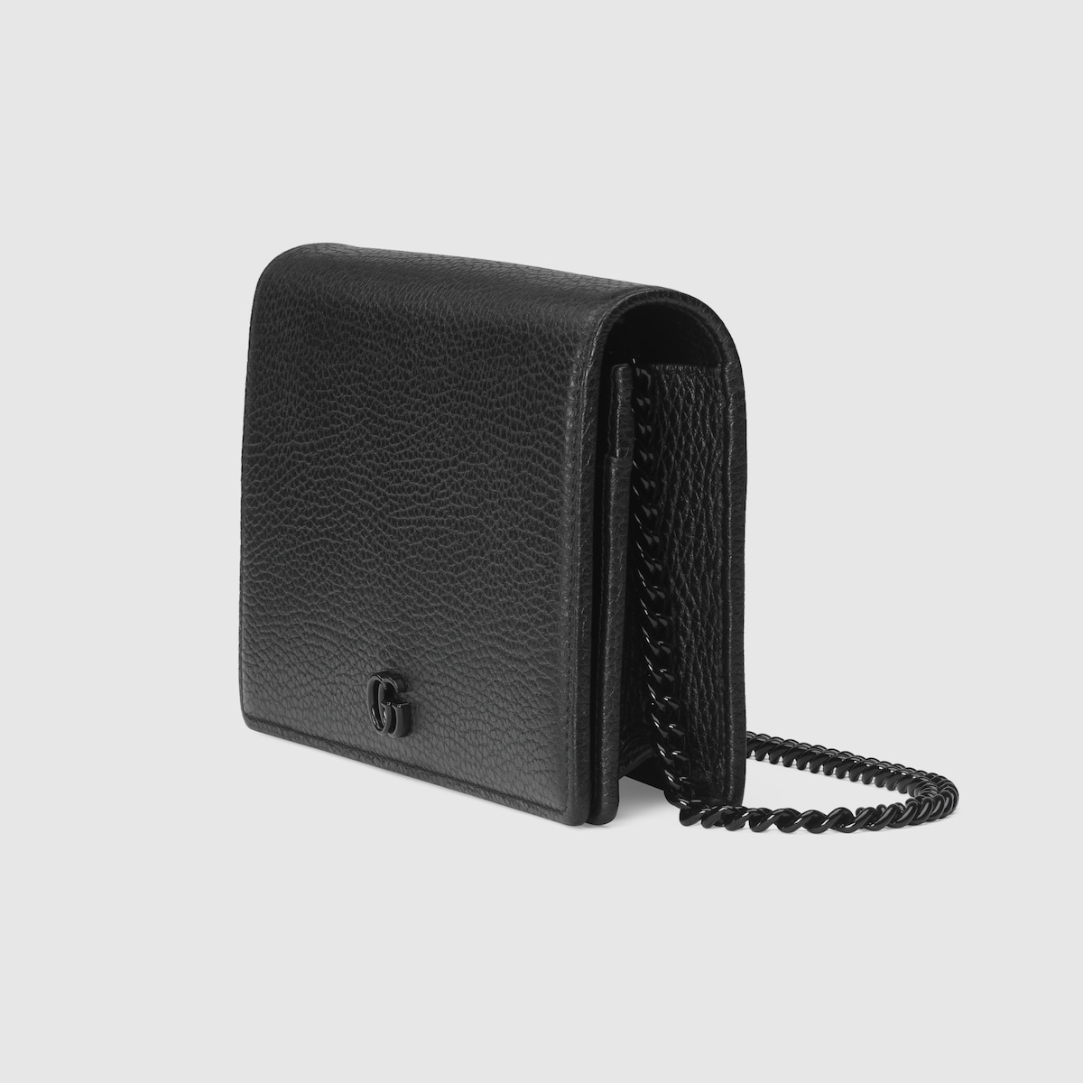 GG Marmont wallet on chain in black leather | GUCCI® Australia