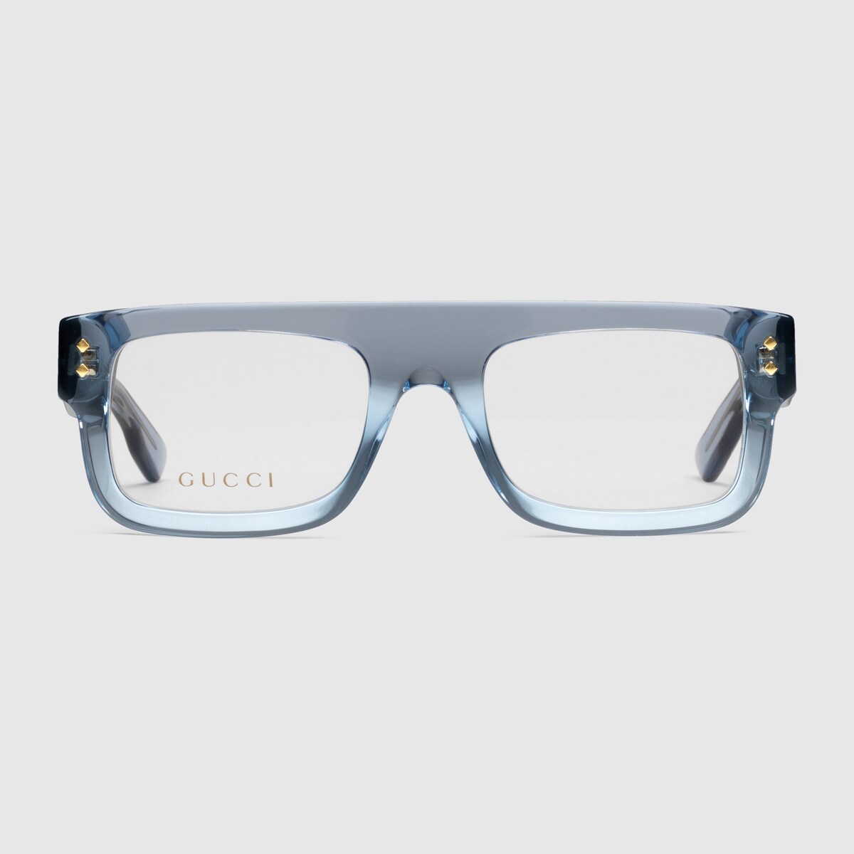 Rectangular optical frame in light blue acetate | GUCCI® NZ