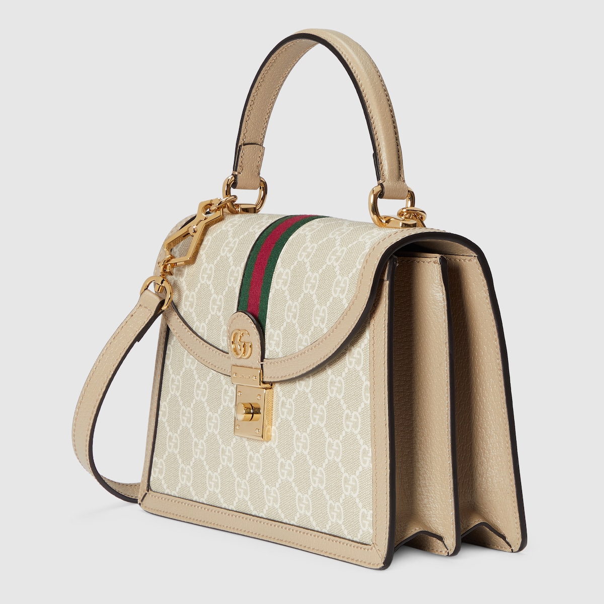 [오피디아] 스몰 GG 탑 핸들백 - 베이지/화이트 | GUCCI® KR