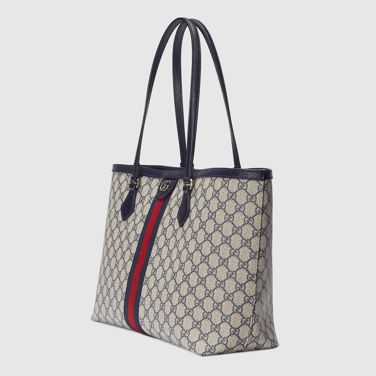 Ophidia large tote bag in beige and blue GG Supreme | GUCCI® AE