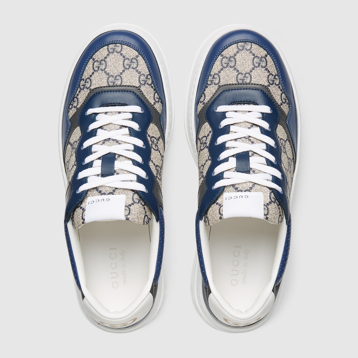 Men's chunky sneaker with GG in beige and blue Supreme | GUCCI® Australia