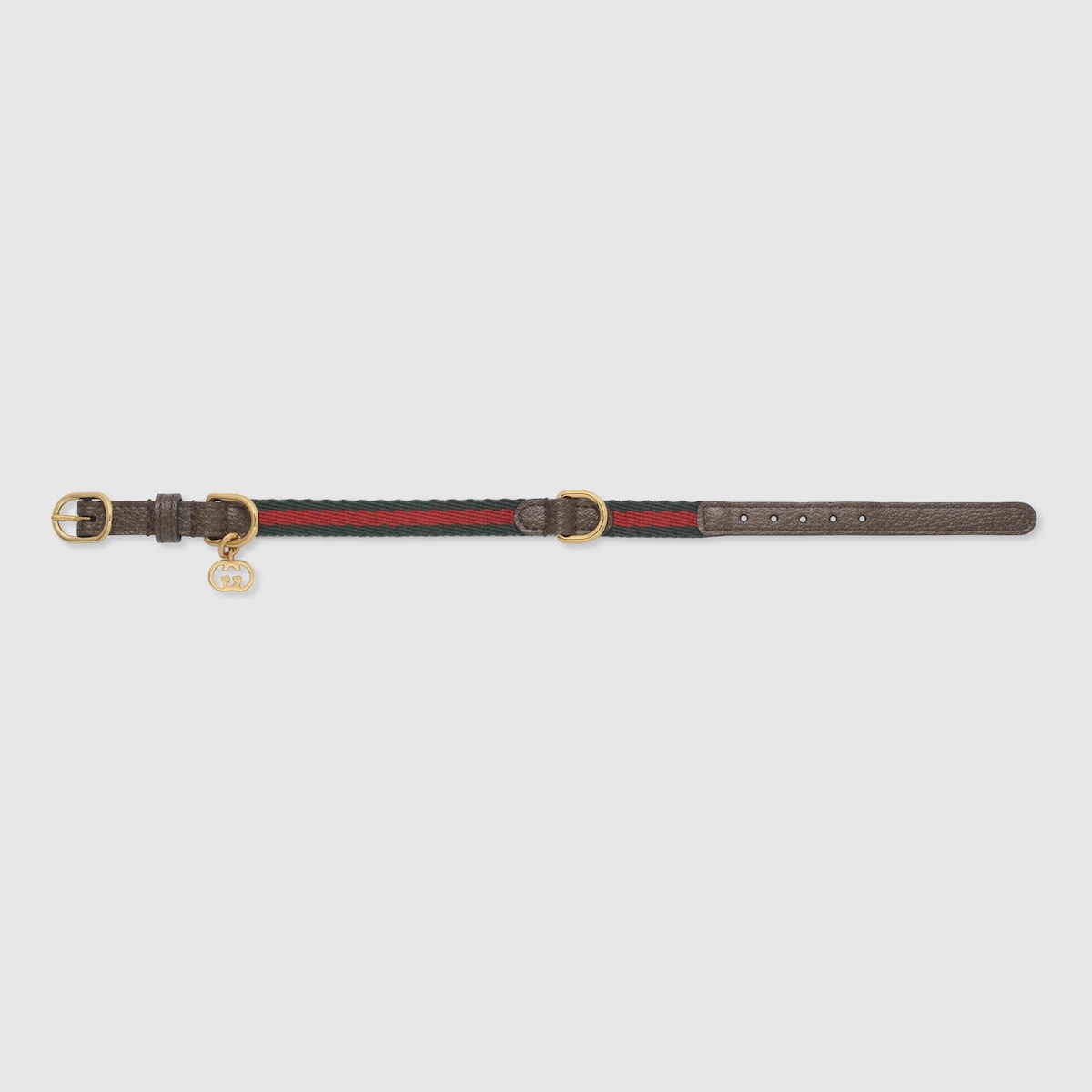 Extra-small pet collar in green and red fabric | GUCCI® US