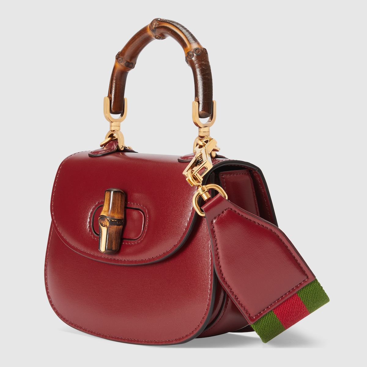 Gucci Bamboo 1947 mini top handle bag in red leather | GUCCI® Canada