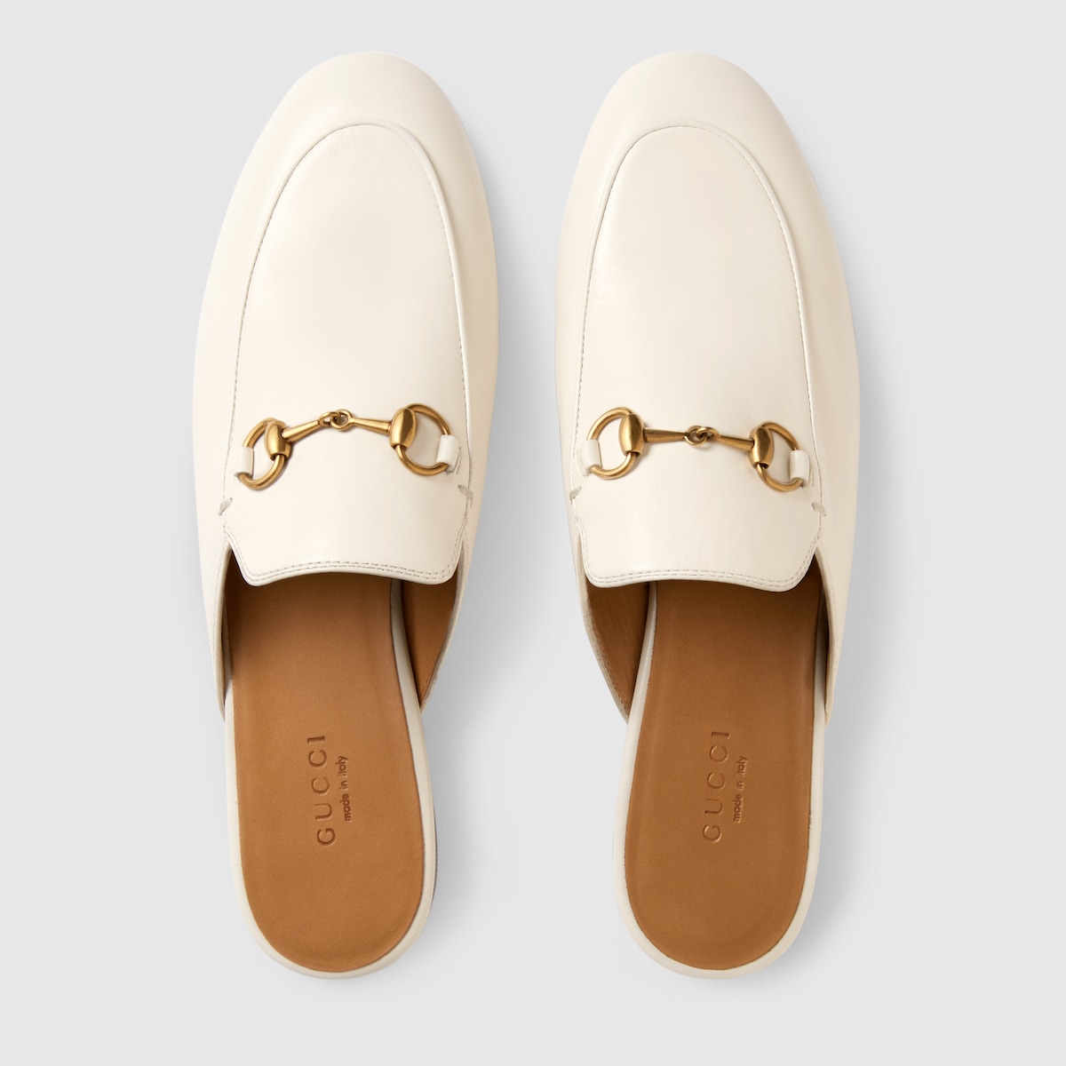 Mules Princetown en cuir en cuir blanc | GUCCI® FR