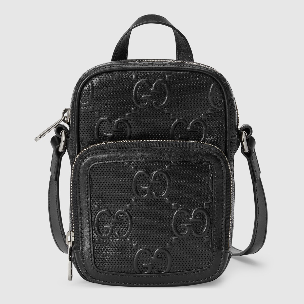 GG embossed mini bag in black leather | GUCCI® Australia