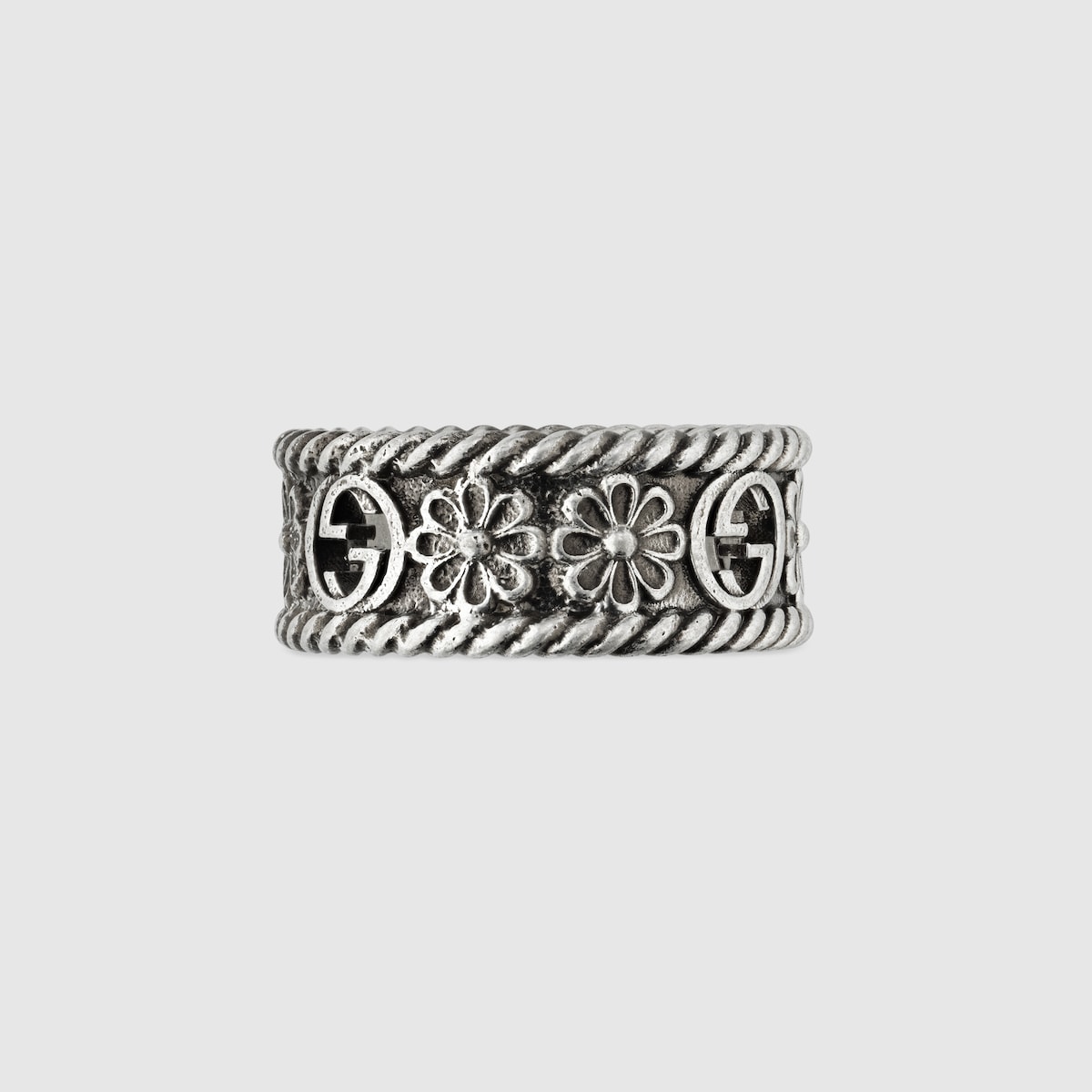 925 Sterling Silver Small Interlocking G Ring | GUCCI® NZ