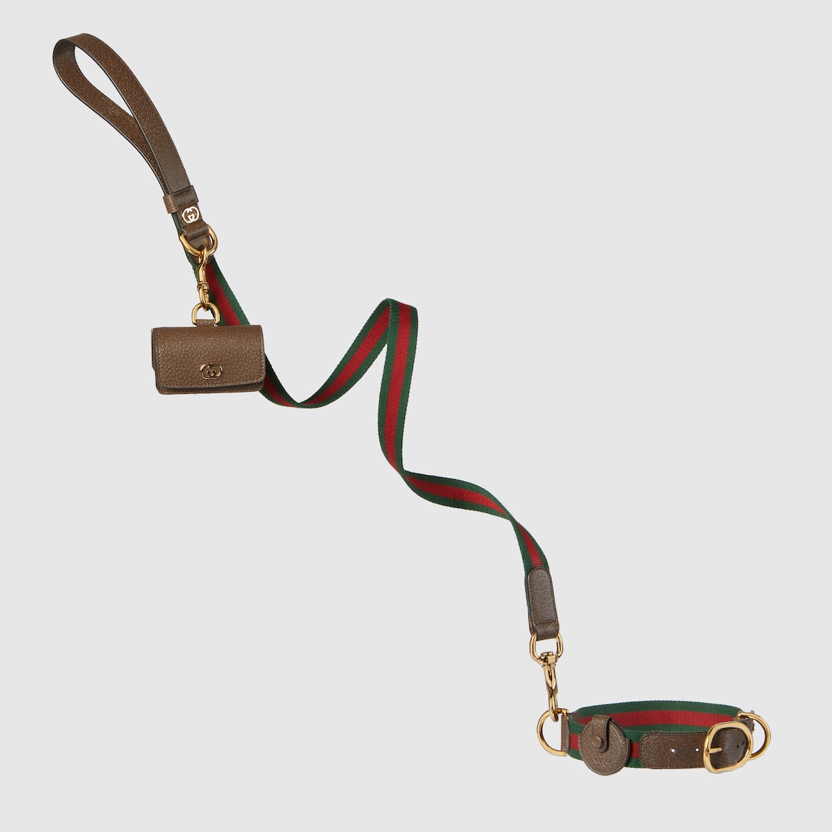 Large/extra-large pet collar in green and red fabric | GUCCI® US