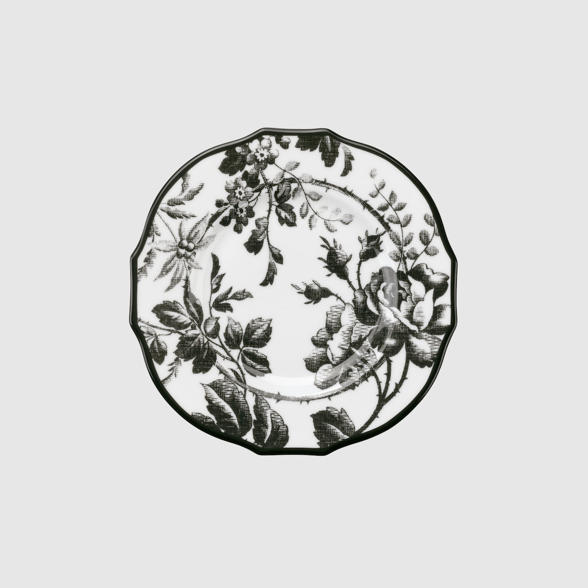 Herbarium accent plate, set of two in black and white porcelain | GUCCI® AU
