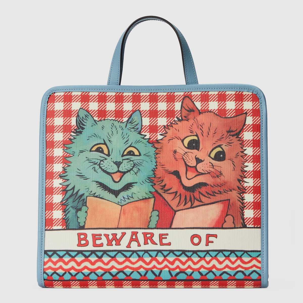 Children's top-handle bag with cat print in red and blue Supreme ...