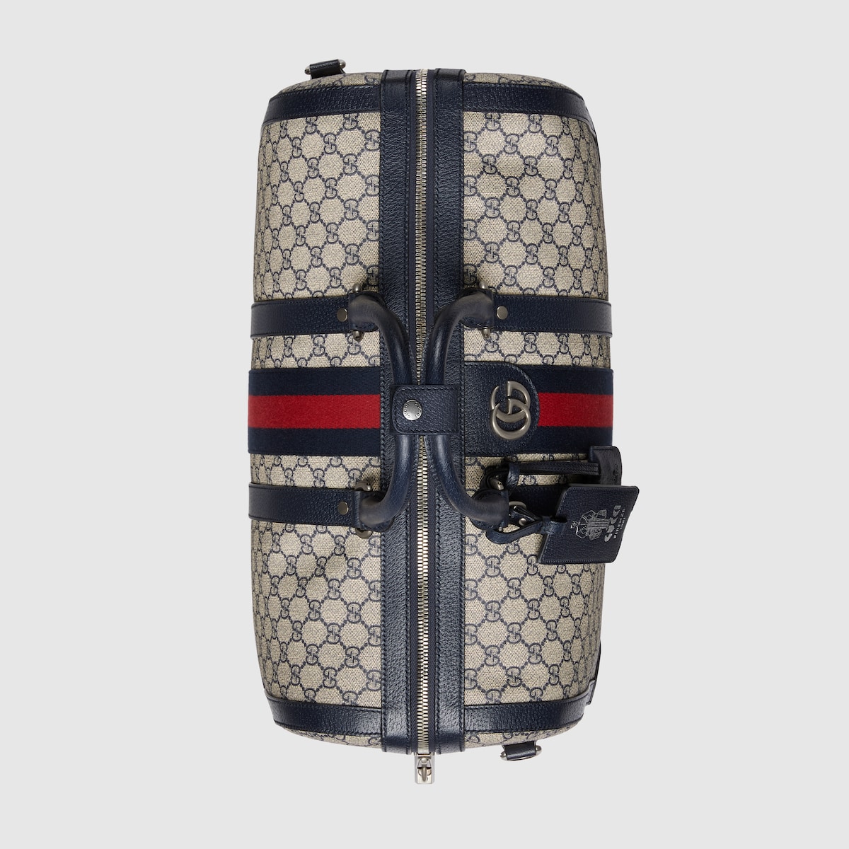 Gucci Savoy medium duffle bag in beige and blue GG Supreme | GUCCI® US