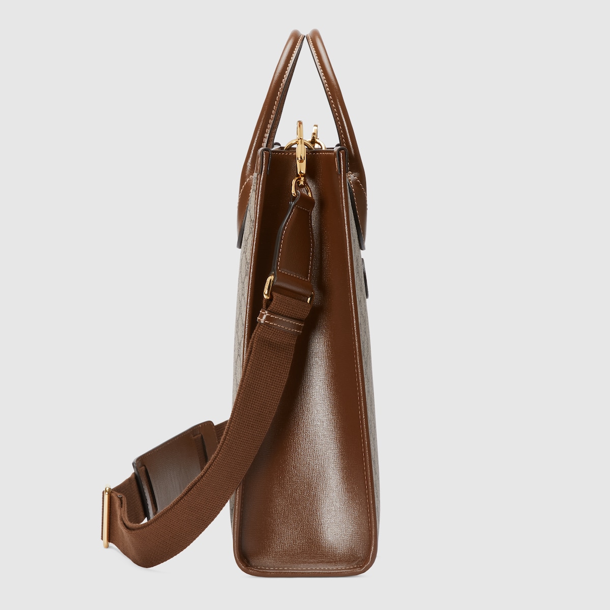 Tote bag with Interlocking G in beige and ebony Supreme | GUCCI® UK