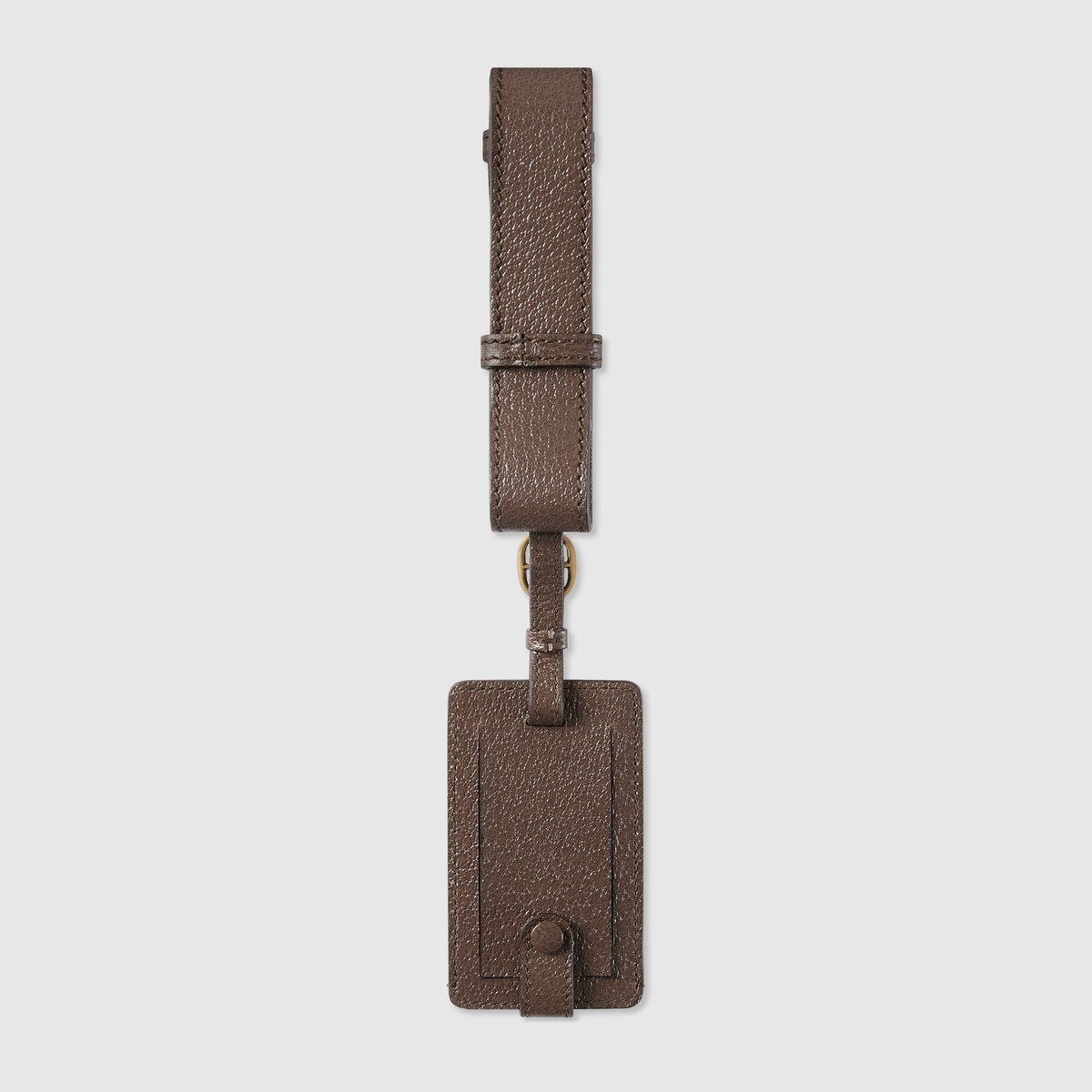 Square identification travel tag in brown leather | GUCCI® NO