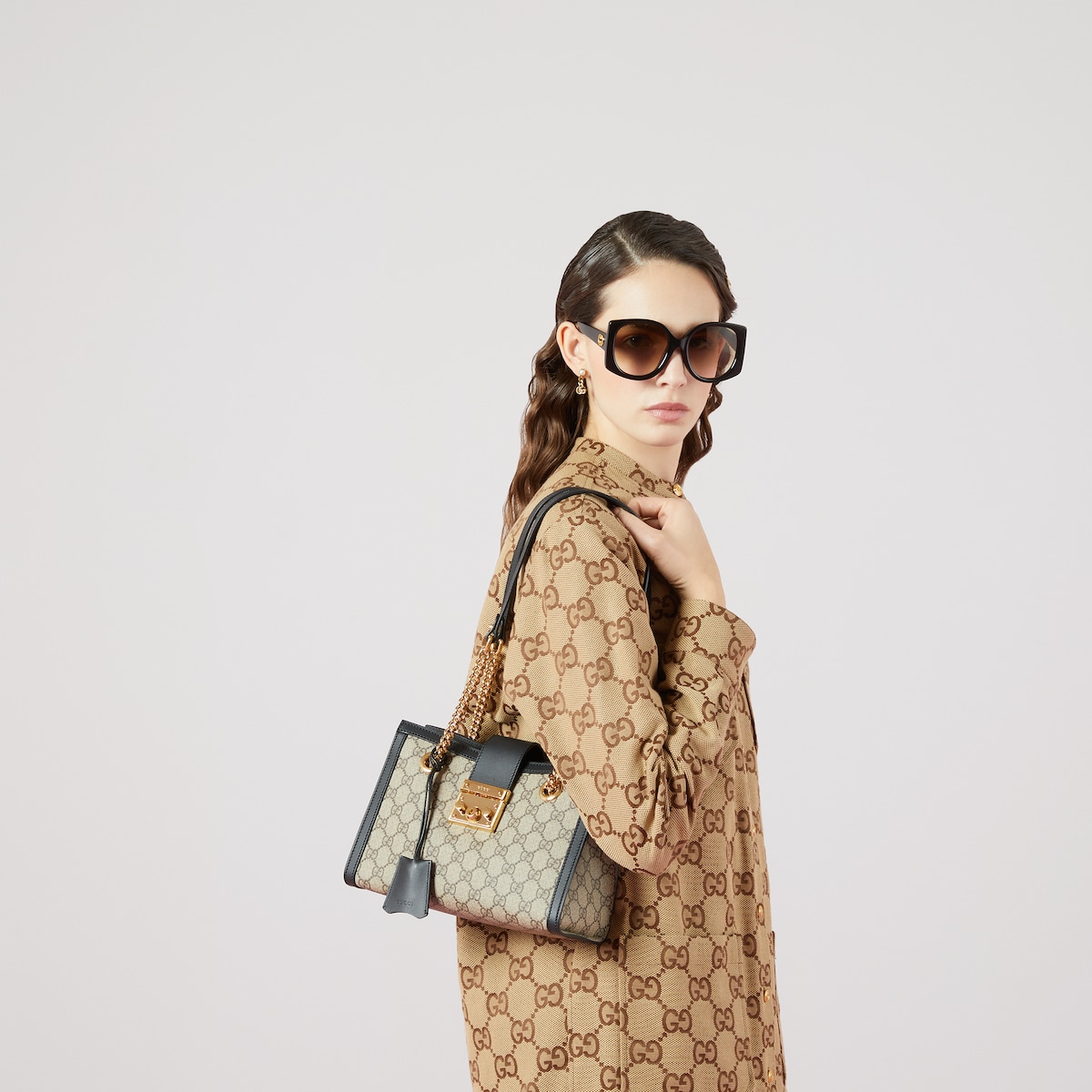 Kleine Padlock Schultertasche in GG Supreme GUCCI DE