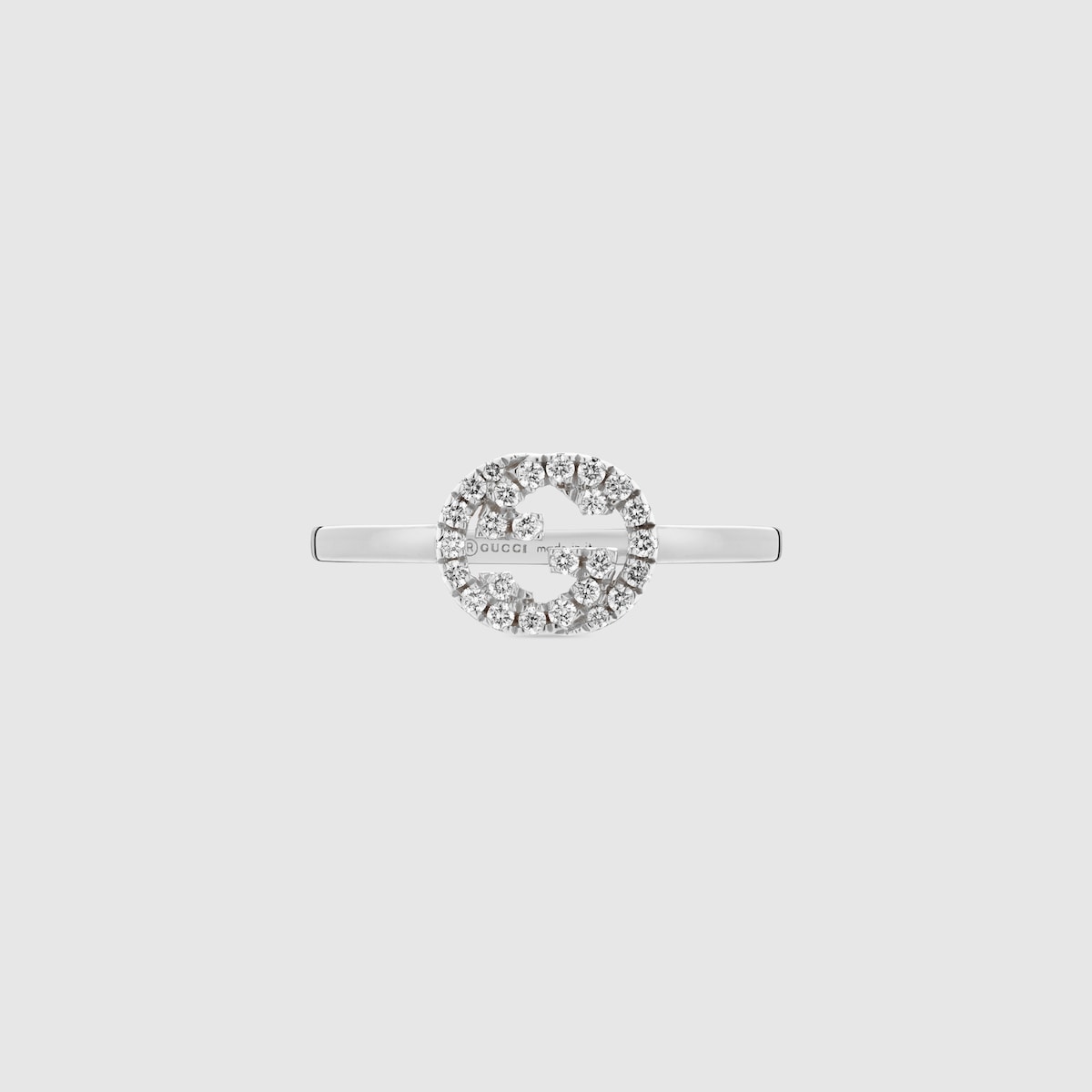 Gucci Interlocking diamond ring in 18k white gold | GUCCI® AE