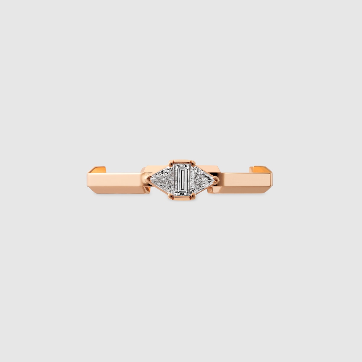 Anello Gucci Link to Love con diamanti 18 carati in oro rosa 18 carati ...