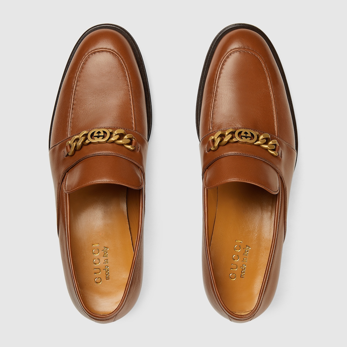 Men's loafer with Interlocking G in cuir leather | GUCCI® SG