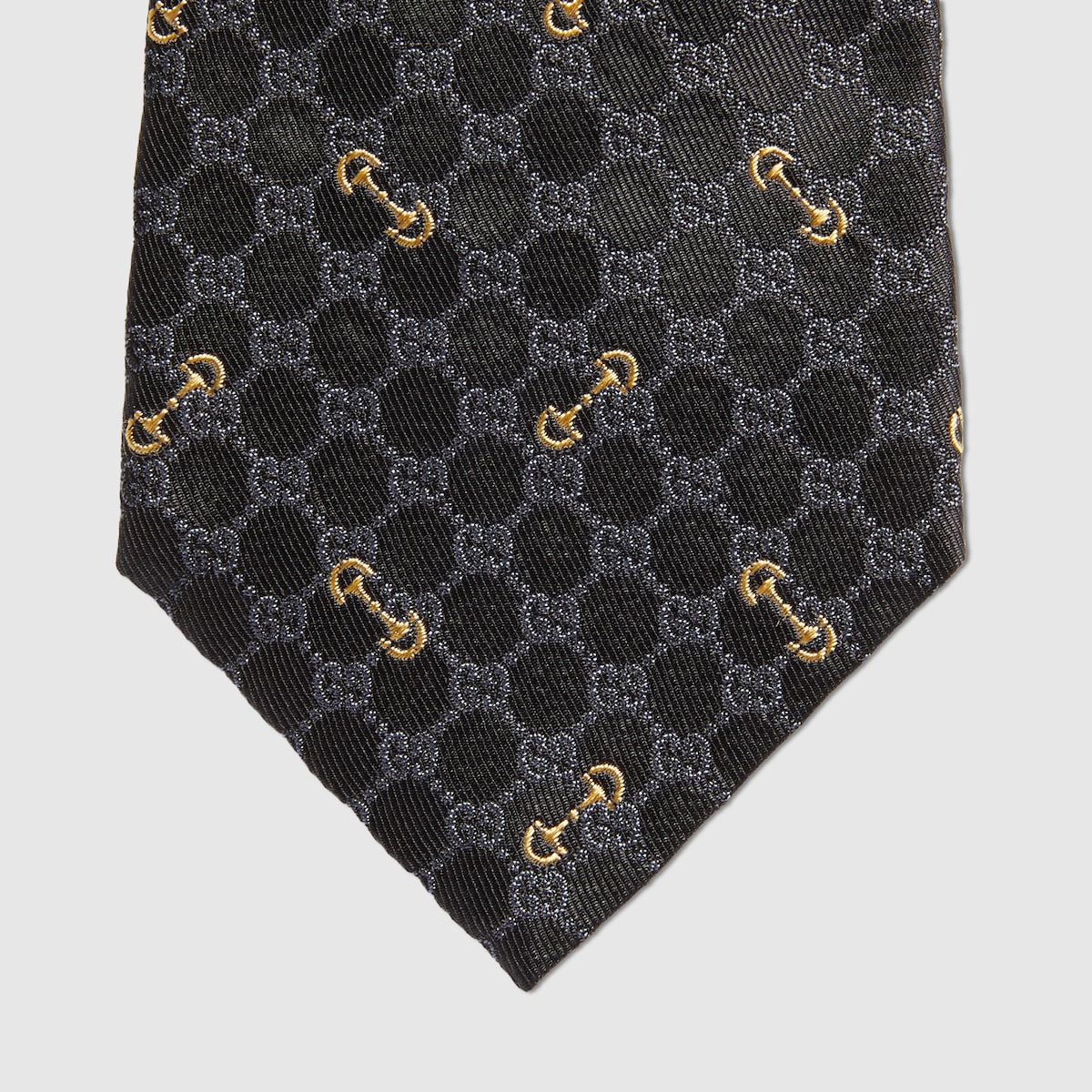 GG silk jacquard tie in black/grey | GUCCI® US