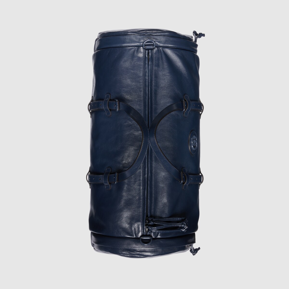 Large duffle bag with tonal Double G in dark blue leather | GUCCI ...