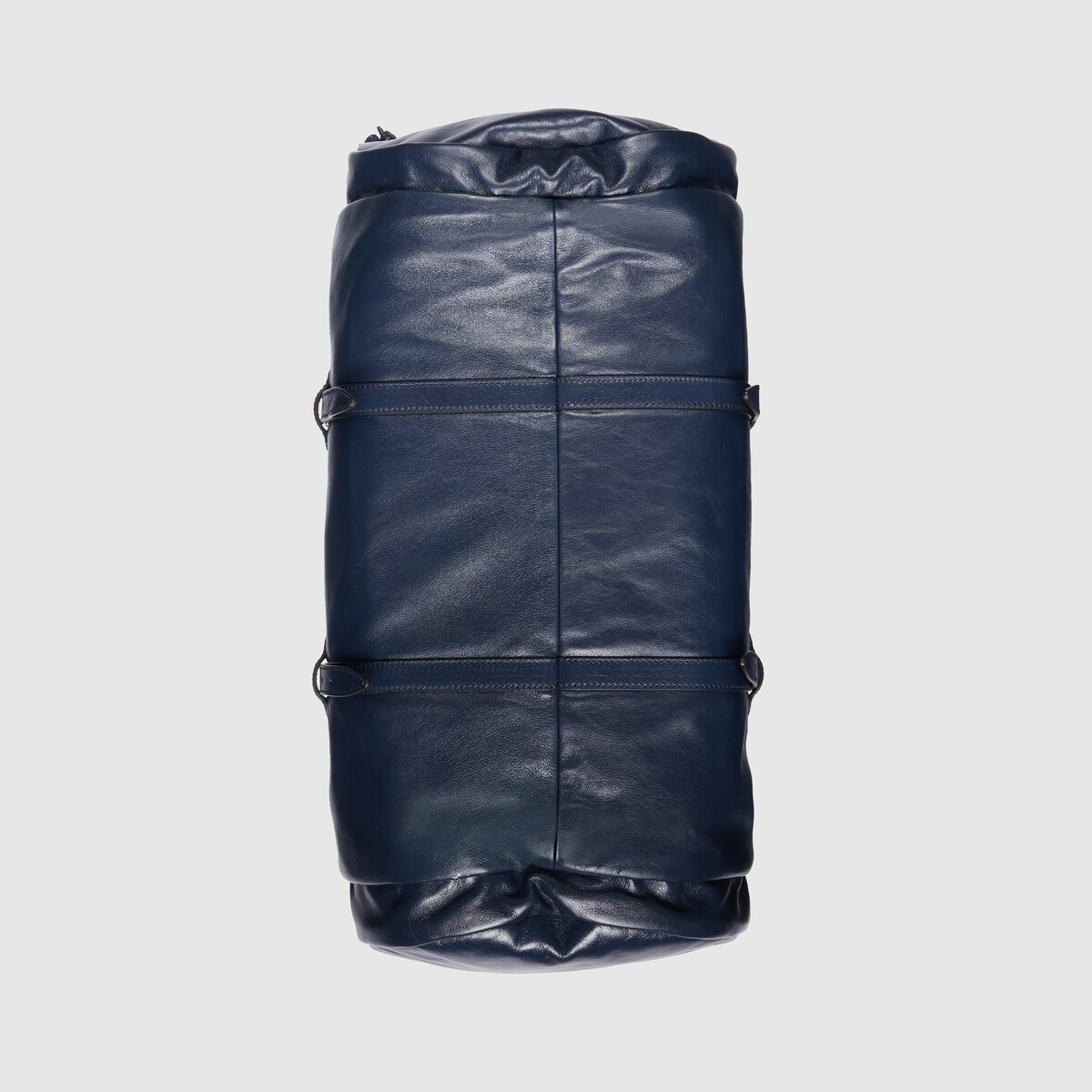 Large duffle bag with tonal Double G in dark blue leather | GUCCI ...