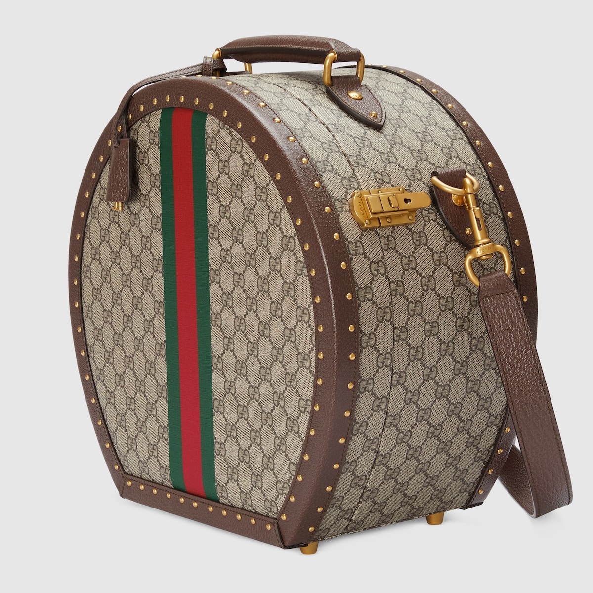 Gucci Savoy small hat box in beige and ebony Supreme | GUCCI® US
