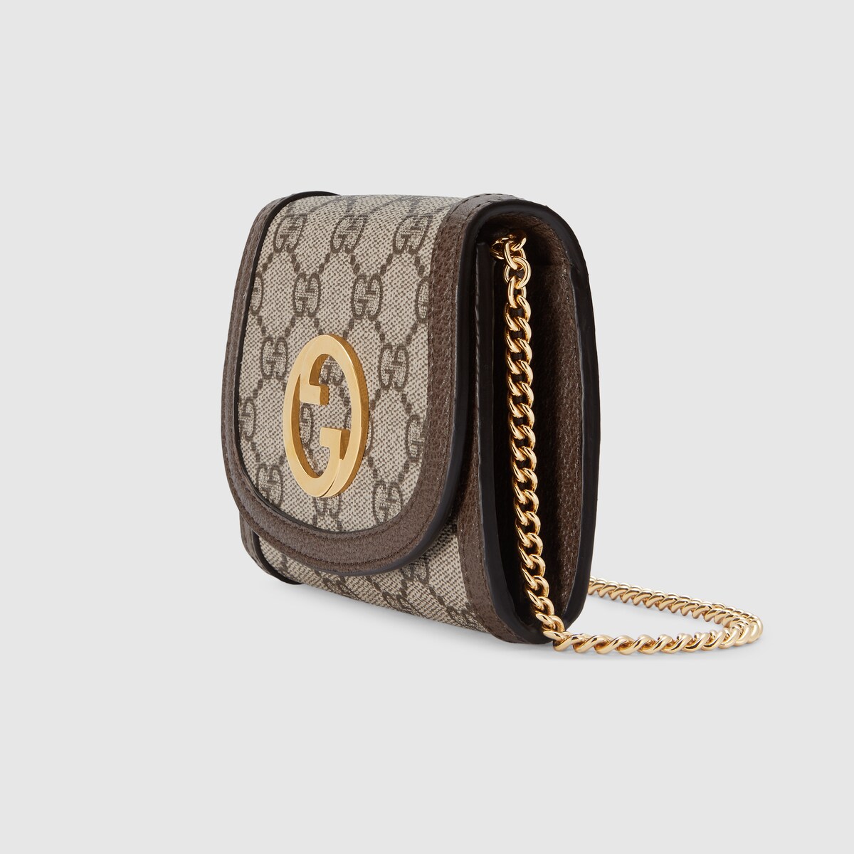 Gucci Blondie medium chain wallet in beige and ebony Supreme | GUCCI® GR