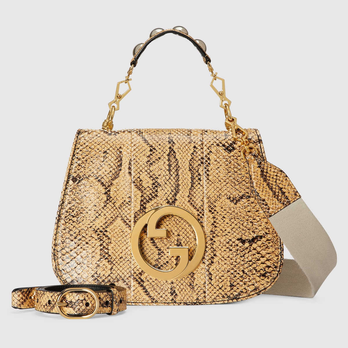 SA ®غوتشي |‎Gucci Blondie top handle python bag in yellow